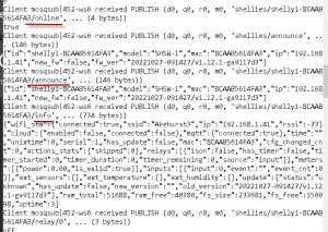 Using Shelly devices with MQTT